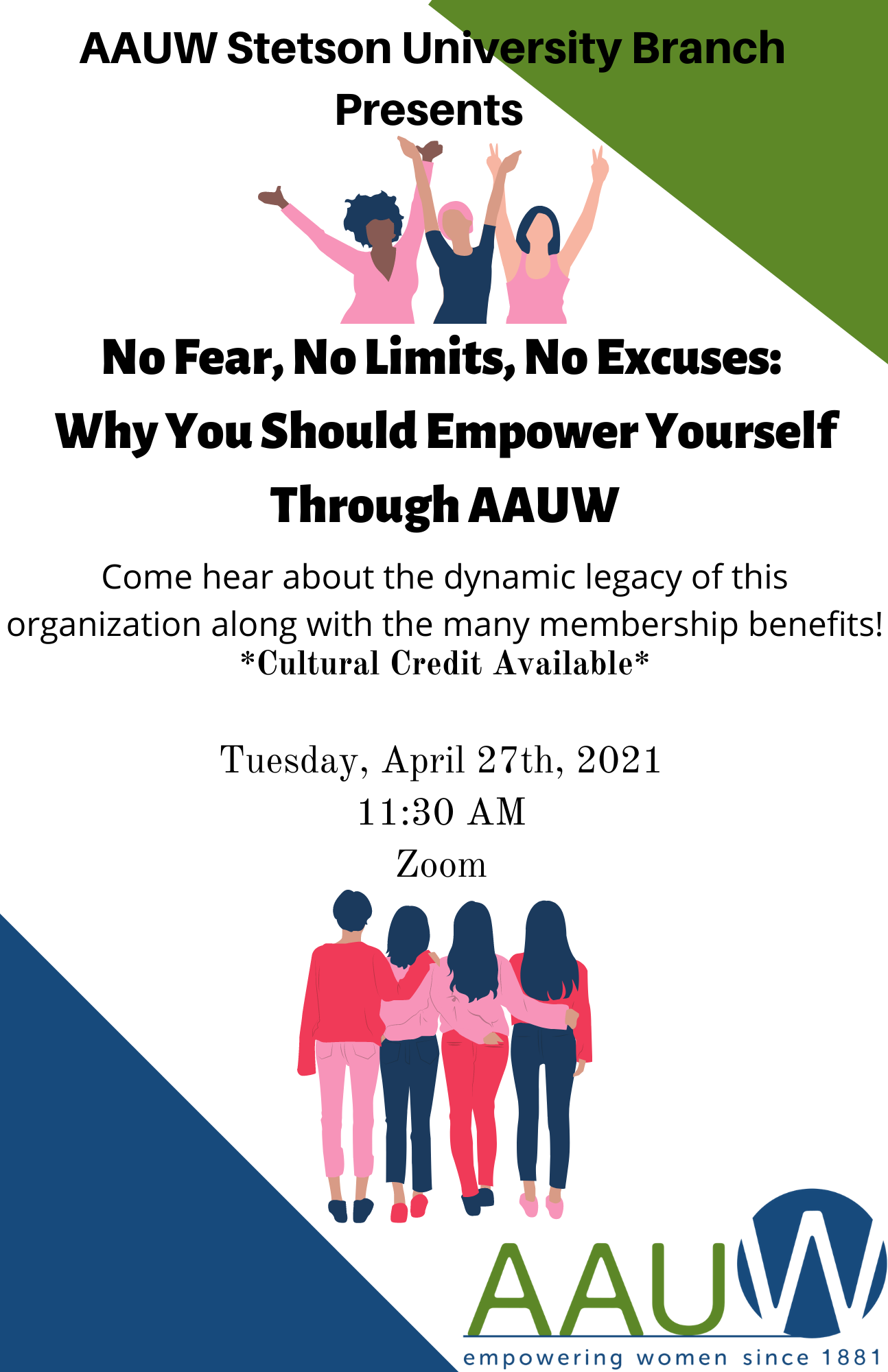 AAUW Monthly meeting information | Stetson University (FL) Branch